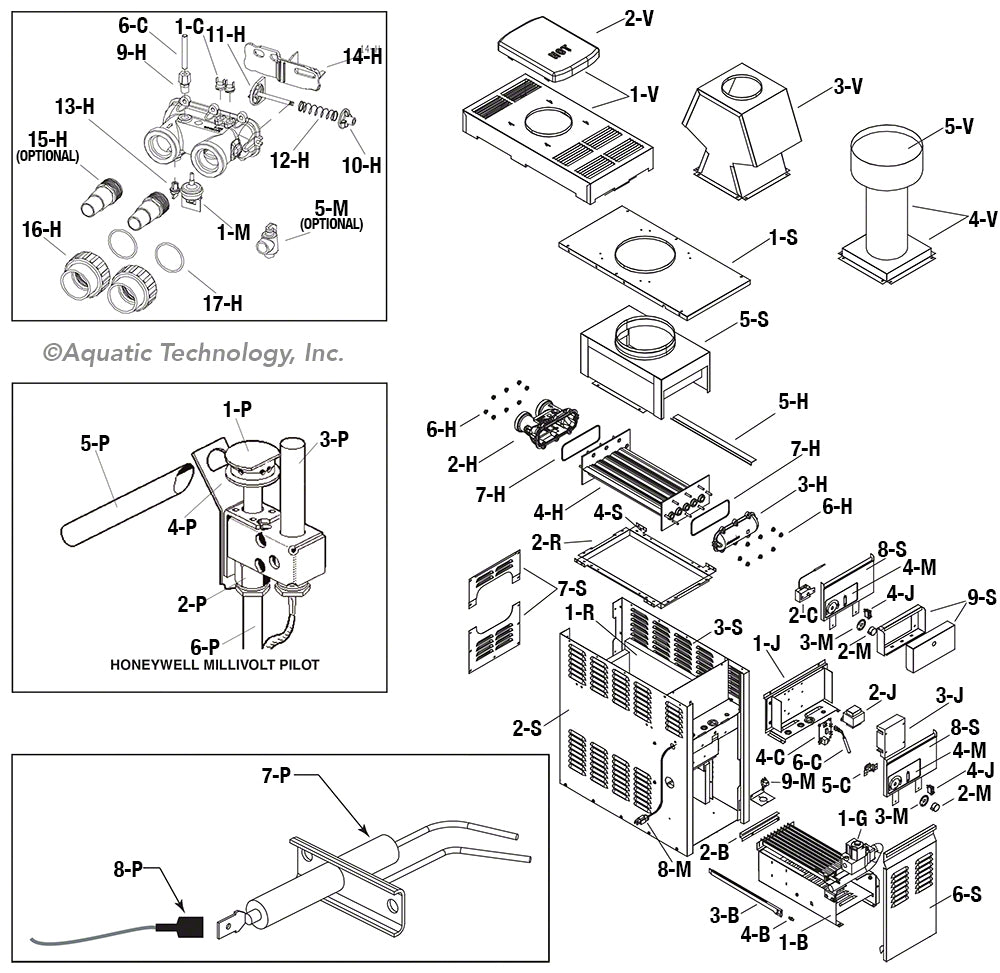Raypak 130A Heater (Versa Pool/Spa) Replacement Parts