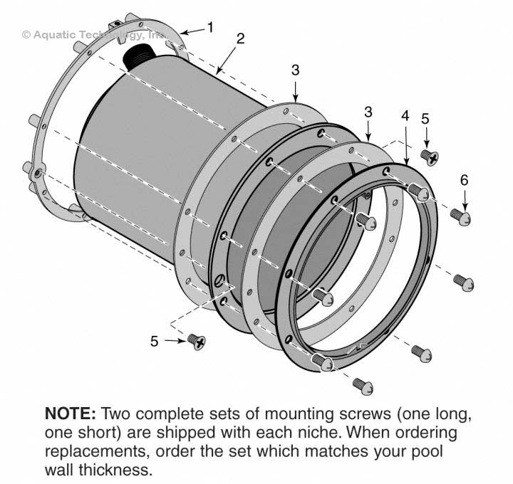 Sta-Rite Light Niches For Vinyl Liner Pools Replacement Parts