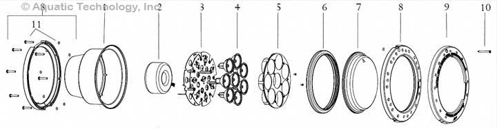 Jandy Colors Large Quartz Halogen Pool Light Parts