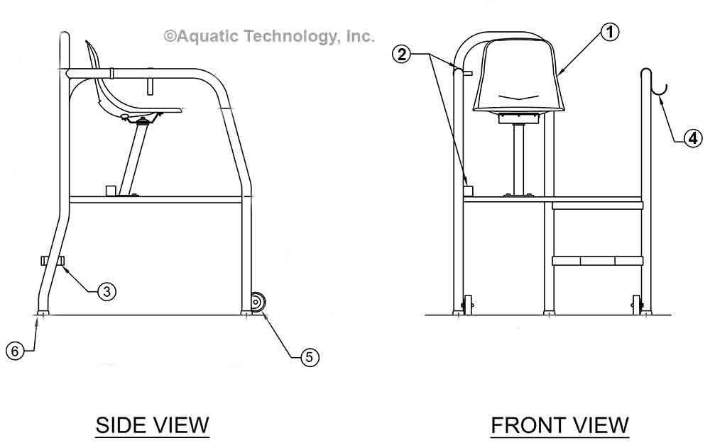 Paragon Lookout 2-Step Lifeguard Chair Replacement Parts