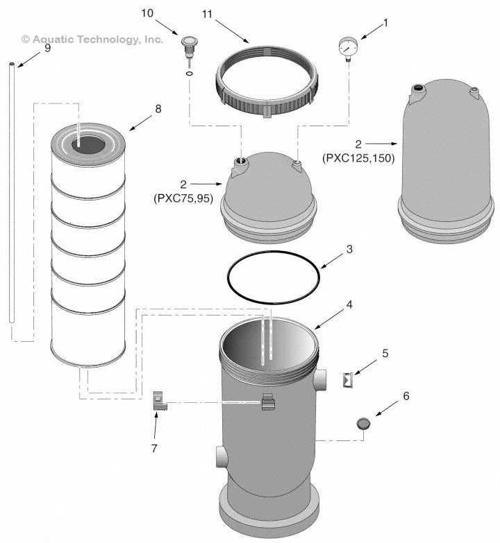 Sta-Rite Posi-Clear Cartridge Filter Parts