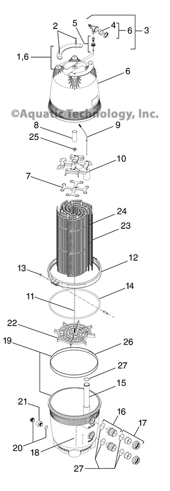 Jandy DEL Series D.E. Filter Parts