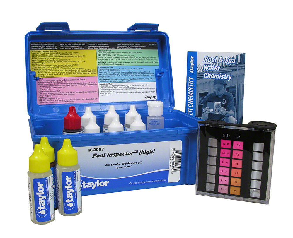 Taylor K-2007 Pool Inspector DPD Test Kit Bromine-Chlorine HiRange ...