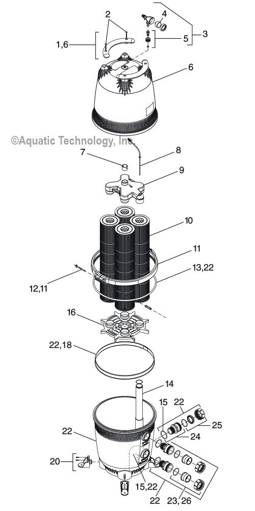 Jandy CV/CL Series Cartridge Filter Parts