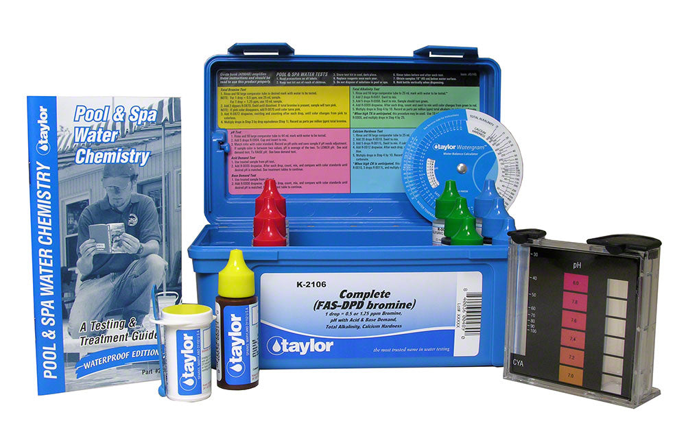 Taylor K-2106 2000 Bromine FAS-DPD Complete Test Kit Alkalinity/Bromine ...