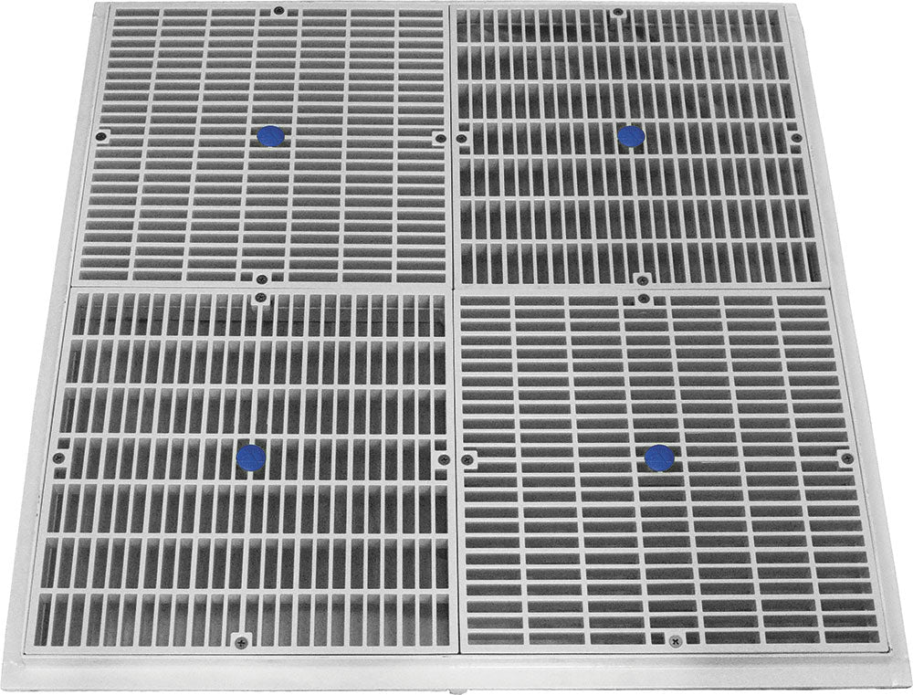 AquaStar 24 Inch Square Frame Four 12 Inch Flat Grate Anti-Entrapment ...