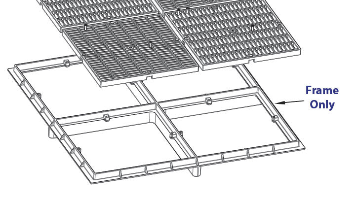 24FR101 - 24 Inch Square 3/4 Inch Deep Mud Frame Only - White - Aquastar