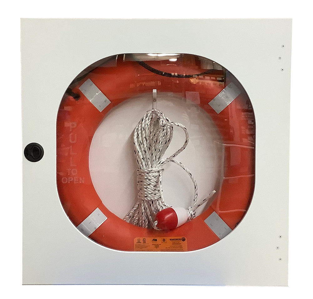 Life Ring Cabinet - 24 Inch with Orange Ring Buoy