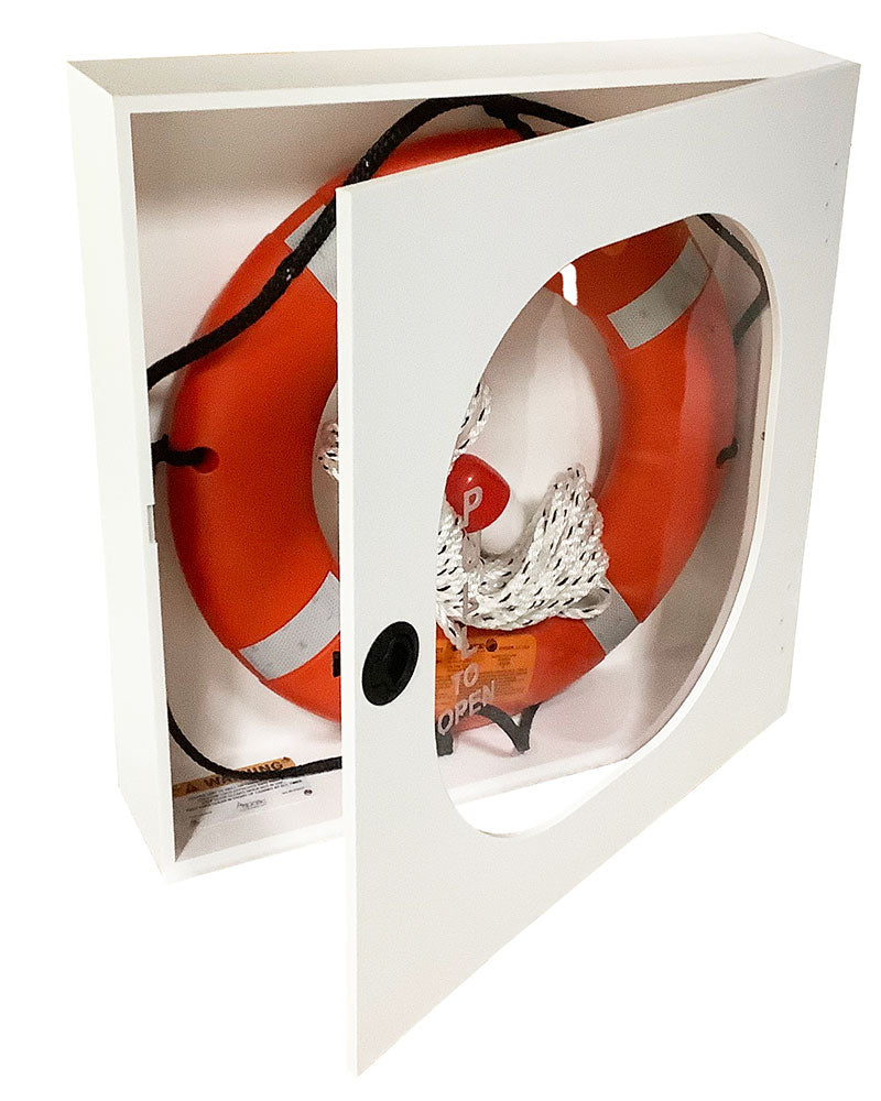 Life Ring Cabinet - 20 Inch with Orange Ring Buoy