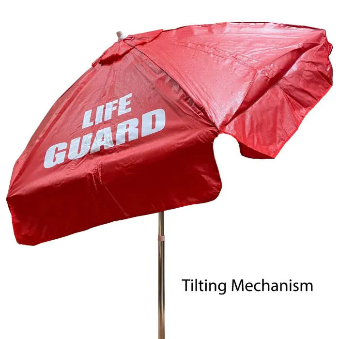 6-1/2 Foot - Vinyl Lifeguard Umbrella - Tilting Pole - Blue
