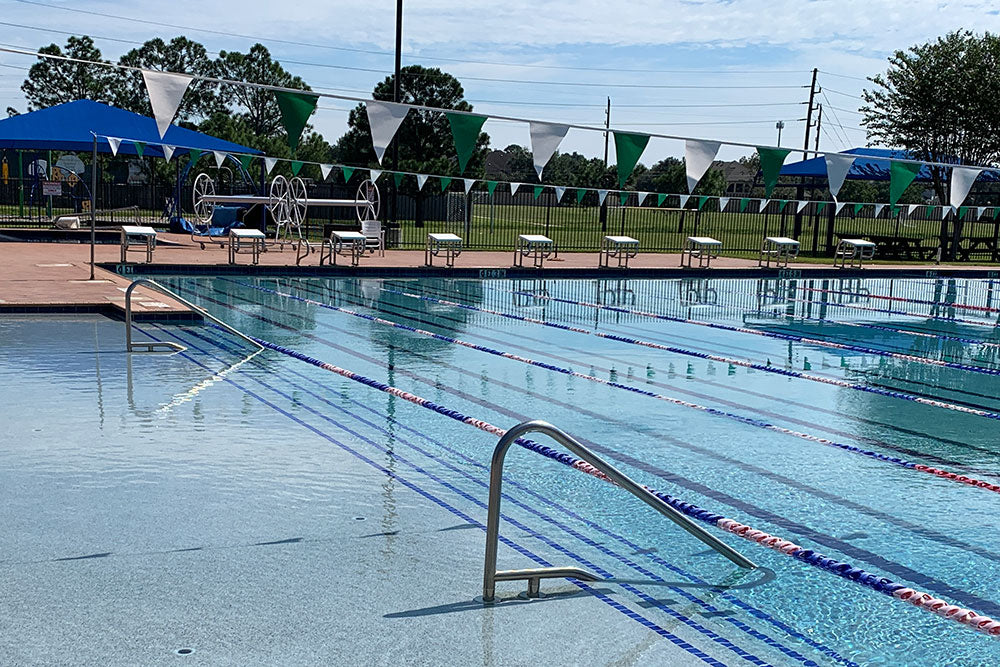 Commercial Deck Mounted Sloped Braced 54 Inch Pool Stair Rail - Marine ...