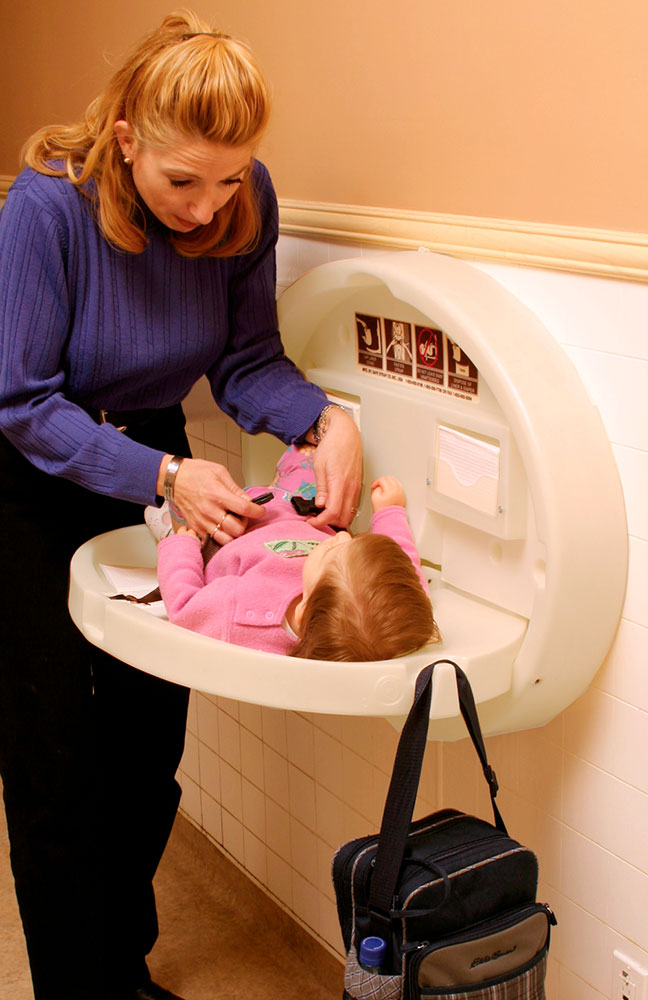 Oval Diaper Depot Changing Station - Gray - SS4301