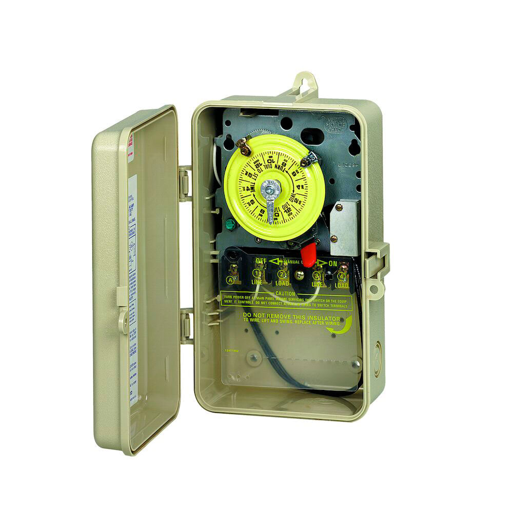 Mechanical Time Switch 125V SPST With SPDT Heater Cutoff, Outdoor Steel ...