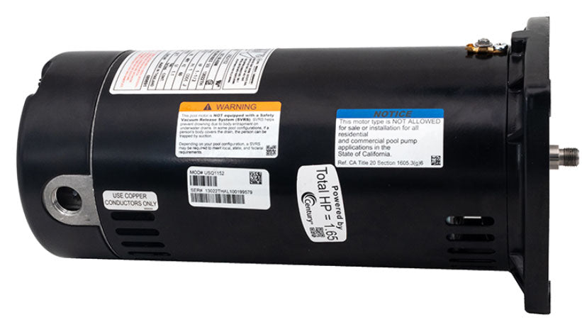 USQ1152 - 1-1/2 HP Pool Pump Motor 48Y Frame 115/230V