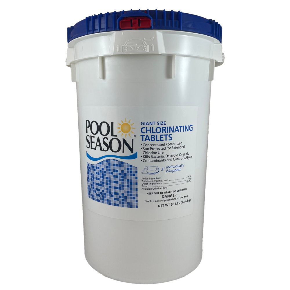 Pool Season Chlorinating Tablets Wrapped - 3 Inch - 50 Lb. Bucket - HGH ...