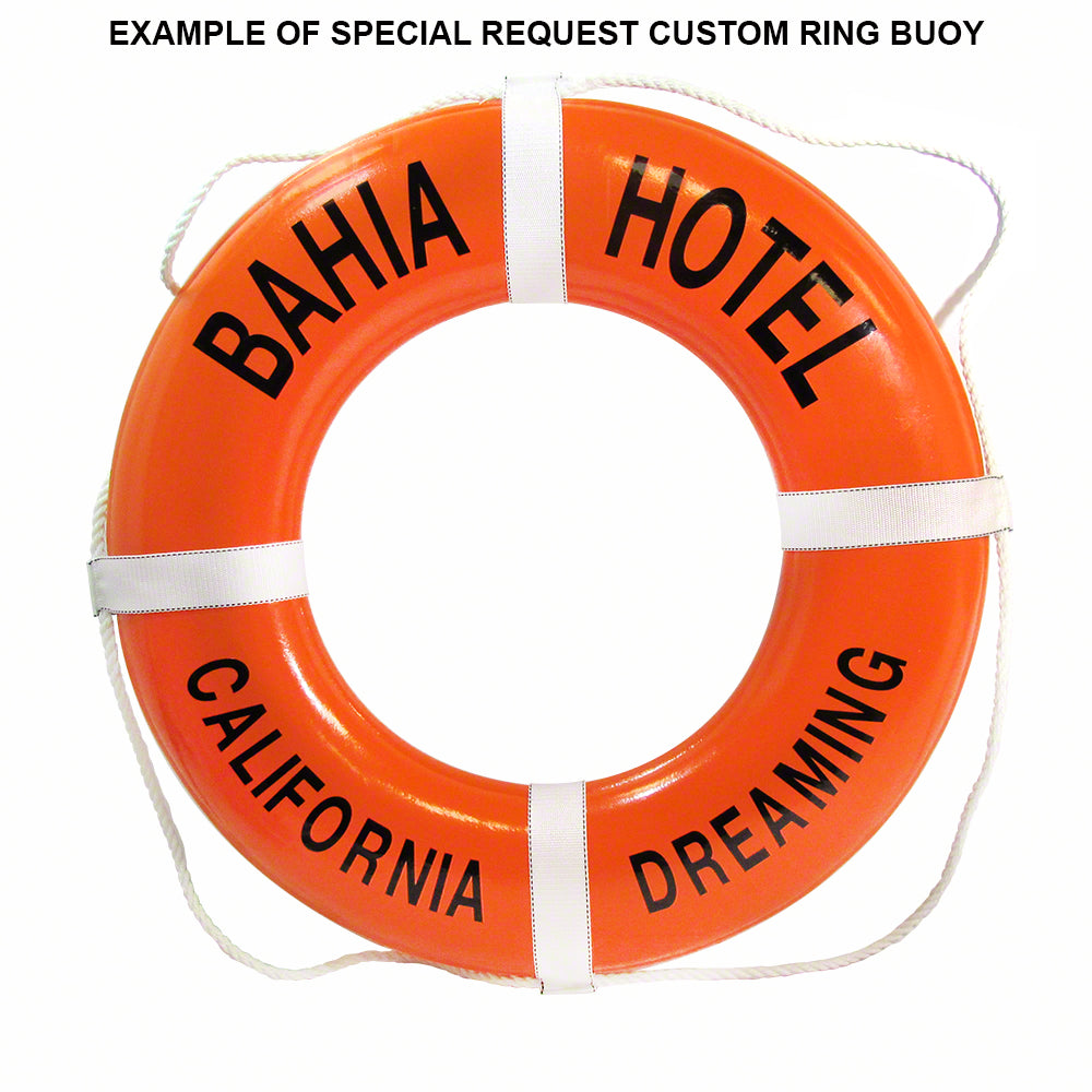 Custom Life Ring Buoy - 24 Inch - Orange
