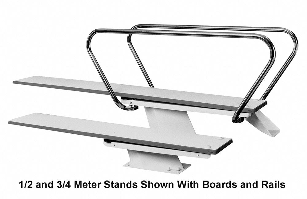 3/4 Meter Steel Diving Stand for 12' Board - White - SR Smith 70-209-512