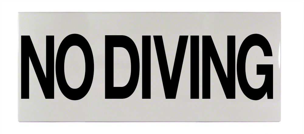 NO DIVING Ceramic Pool Depth Marker Tile - C611700