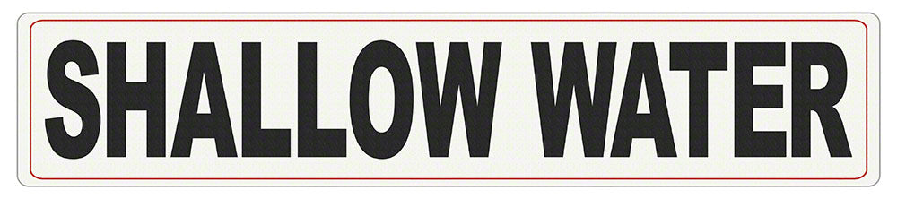 SHALLOW WATER Message Pool Deck Depth Marker - Adhesive Installation