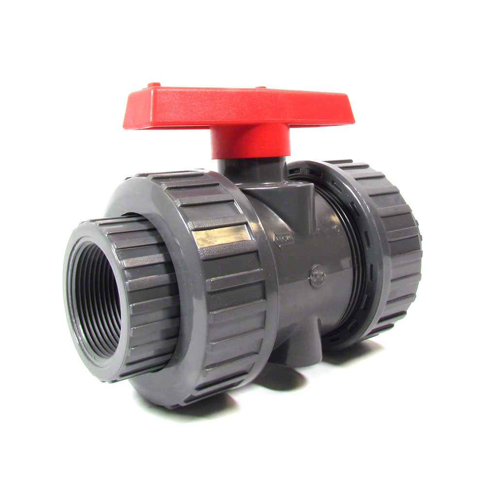 True Union PVC Ball Valve - 1-1/2 Inch FNPT x Solvent