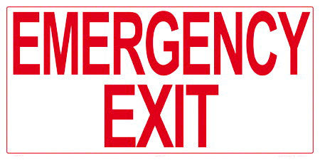 Emergency Exit Aluminum Sign - 24x12 Inch