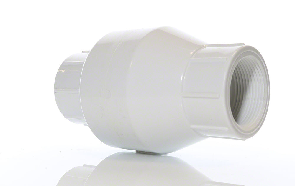 In-Line Spring Check PVC Valve 1-1/2 Inch Threaded FNPT x FNPT