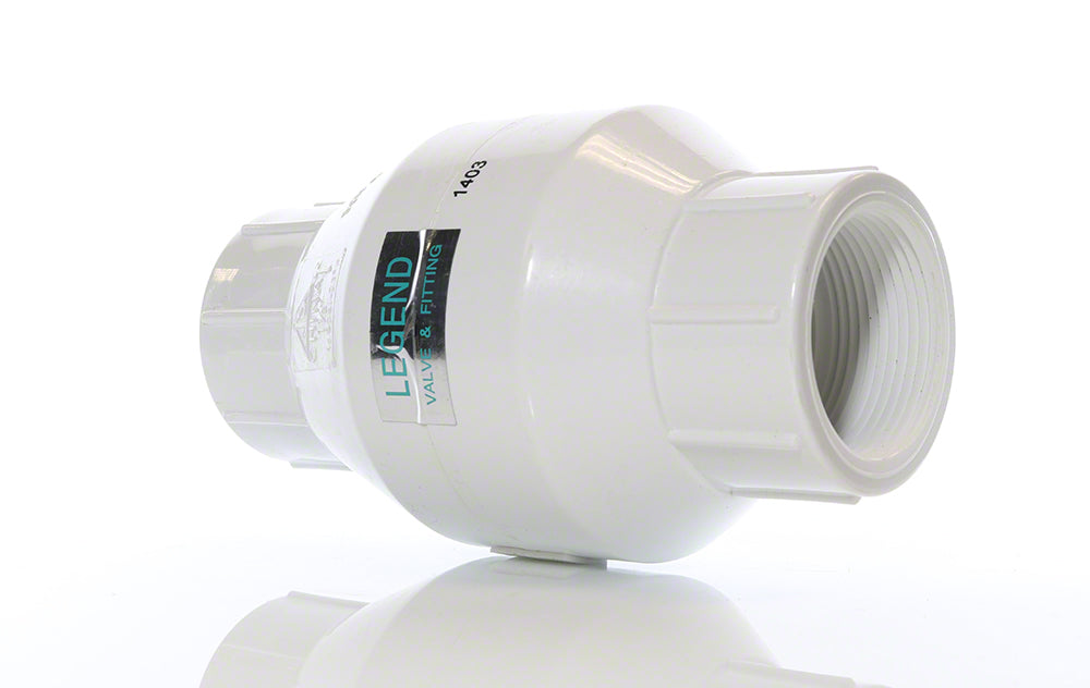 In-Line Spring Check PVC Valve 1-1/2 Inch Threaded FNPT x FNPT