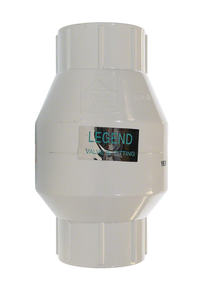 In-Line Spring Check PVC Valve 1-1/2 Inch - Solvent