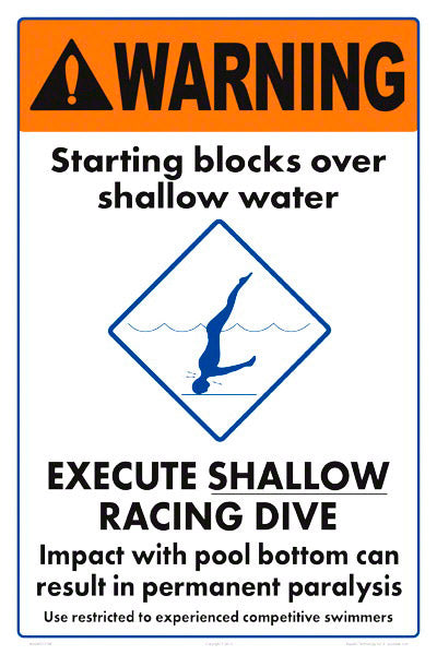 Execute Shallow Racing Dive Sign - 12x18 Inch