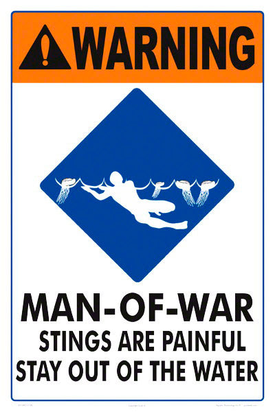 Man-Of-War Warning Sign - 12x18 Inch