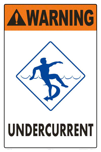 Undercurrent Warning Sign - 12x18 Inch
