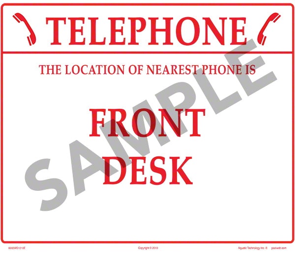 Telephone Nearest Location Aluminum Sign - 12x10 Inch