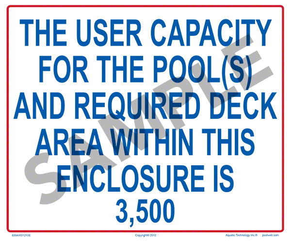 Pool Deck Load Capacity Aluminum Sign - 12x10 Inch
