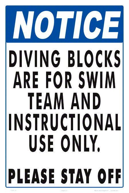 Diving Blocks for Swim Team Sign - 12x18 Inch