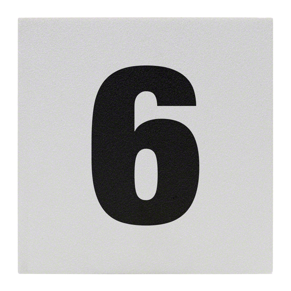 6 with 5 Inch Letters Ceramic Pool Depth Marker Tile - Non-Skid - CC621060