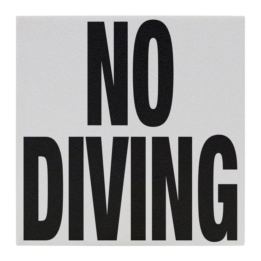 NO DIVING Ceramic Pool Depth Marker Tile - Non-Skid - C621501