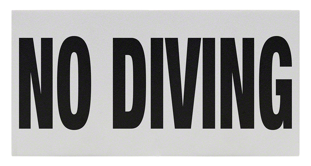 NO DIVING Ceramic Pool Depth Marker Tile - Non-Skid - C621700