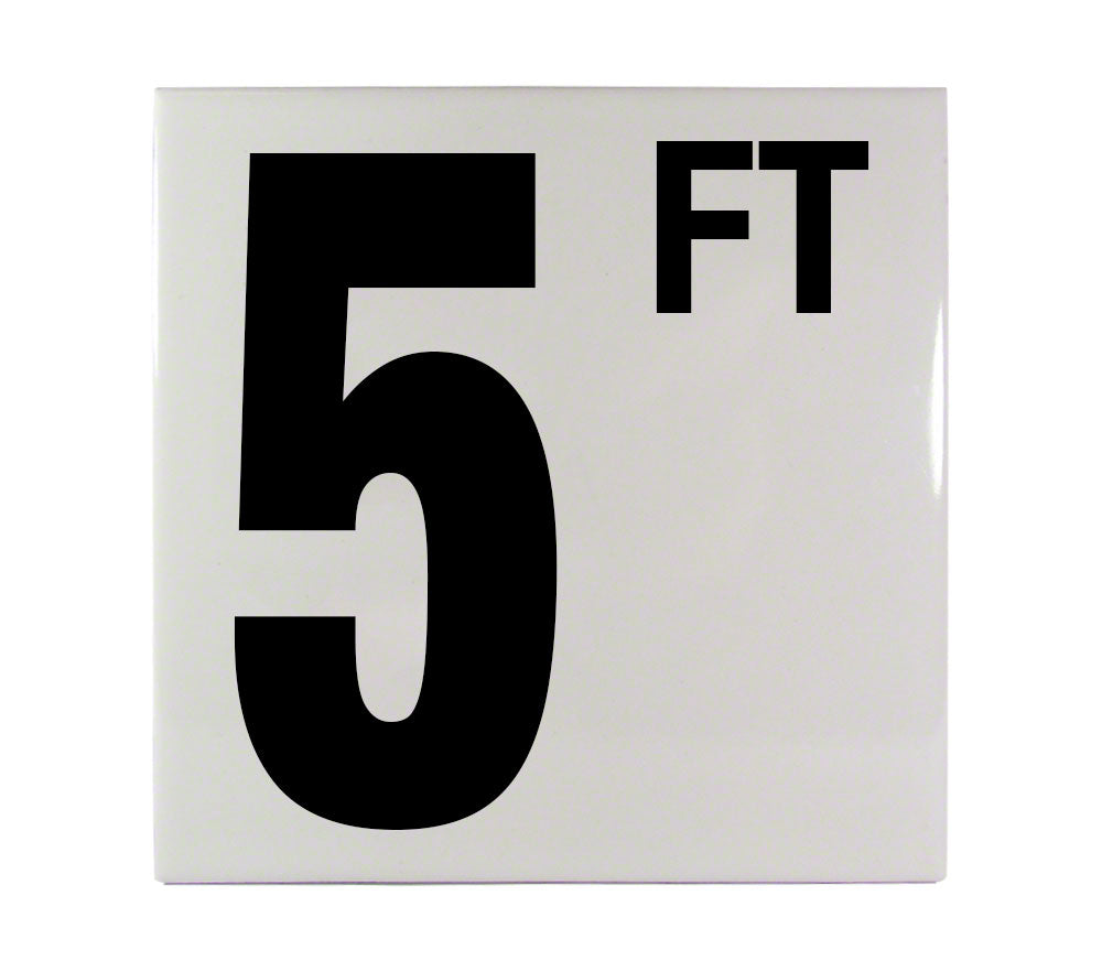 5 FT with 5 Inch Letters Ceramic Pool Depth Marker Tile - CC610050