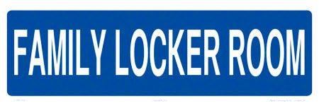 Family Locker Room Aluminum Sign - 12x 4 Inch