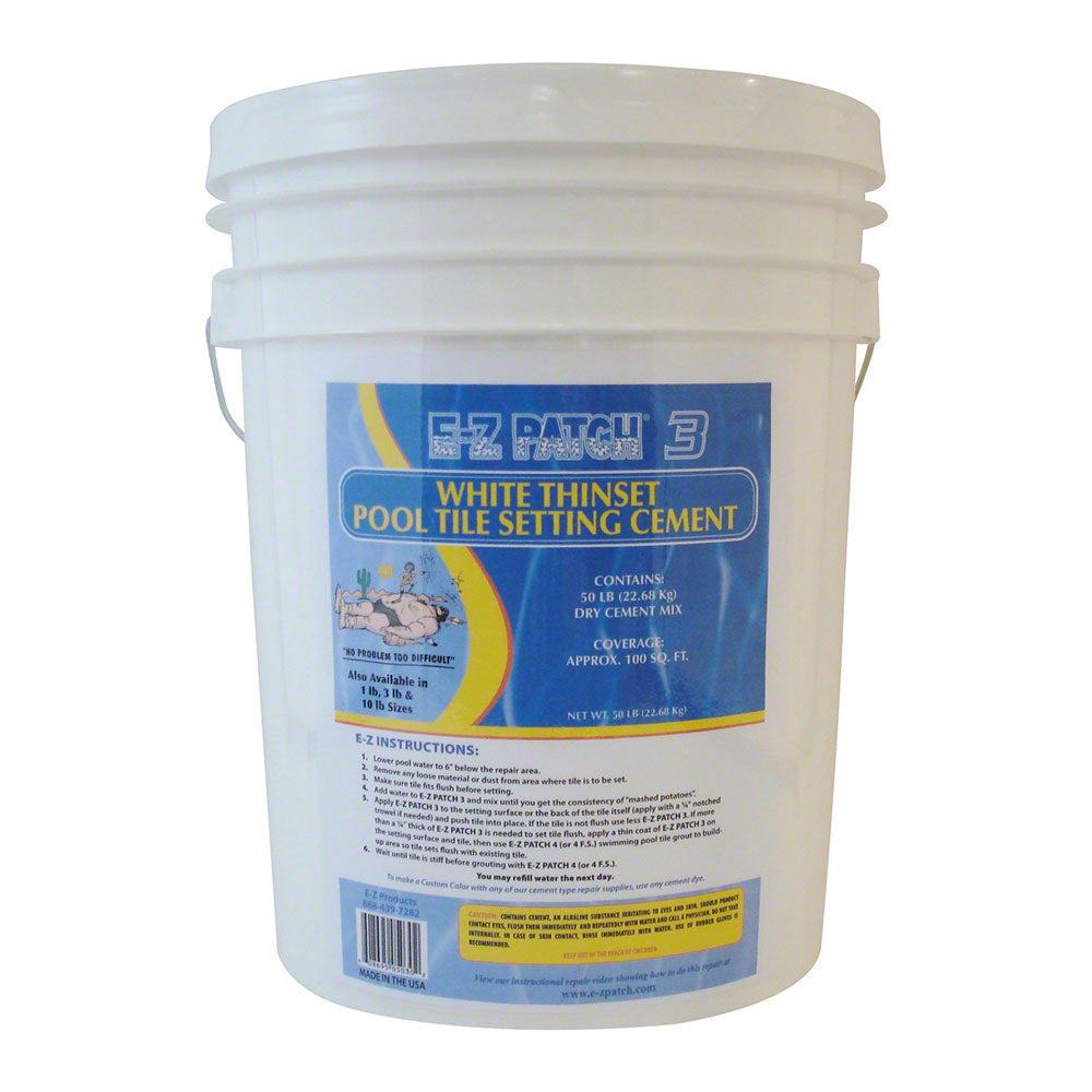 White Thinset Pool Tile Repair Cement - 50 lbs - EZ Patch - EZP3-50
