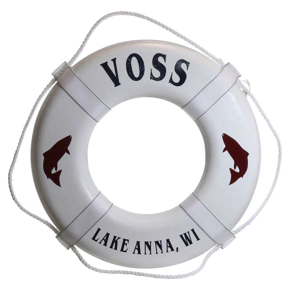 Custom Life Ring Buoy With Symbols - 24 Inch - White
