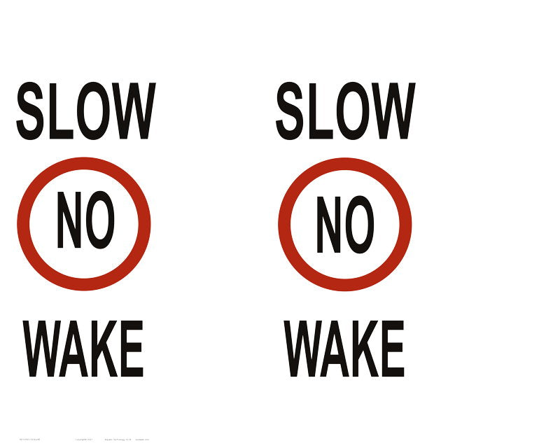 Slow No Wake Regulatory Buoy Adhesive Label - 30x24 Inch