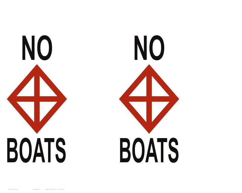 No Boats Regulatory Buoy Adhesive Label - 30x24 Inch