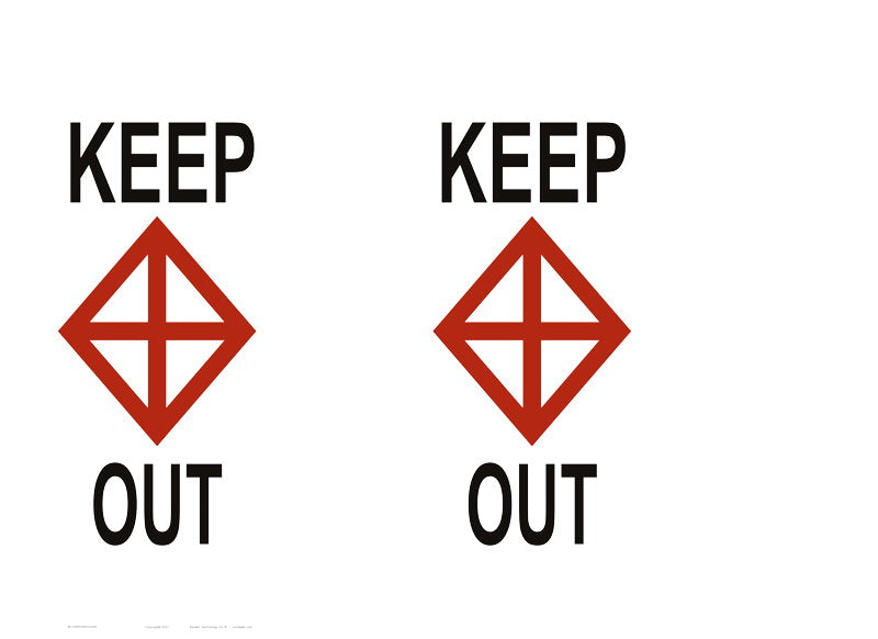 Keep Out Regulatory Buoy Adhesive Label - 33x24 Inch