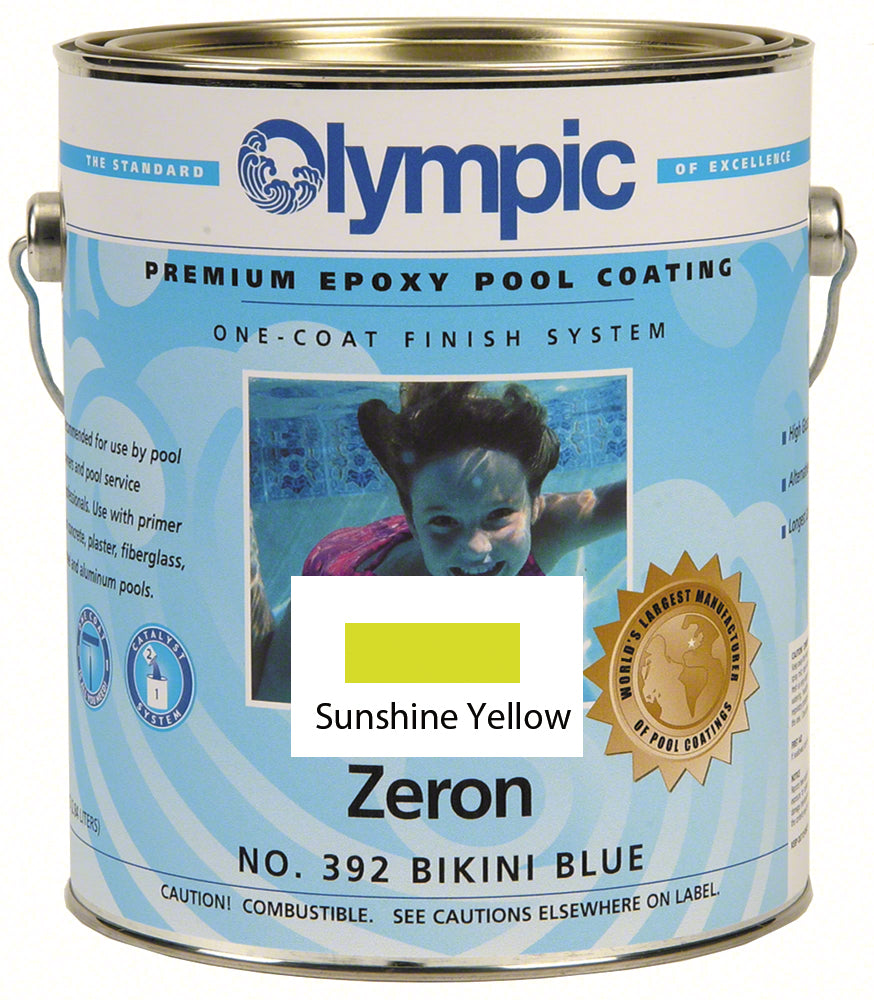 Pool Paint - Zeron Epoxy - One Quart Sunshine Yellow - Olympic - 398-Q
