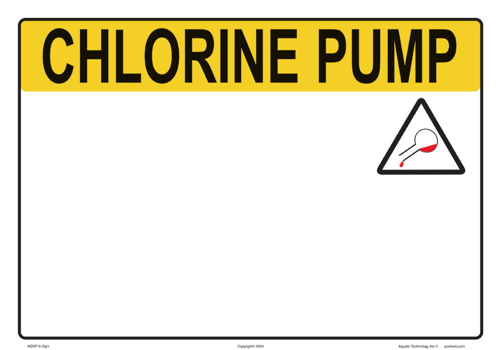 Stenner Chlorine Pump Mounting Board - AQSP-C-Sign