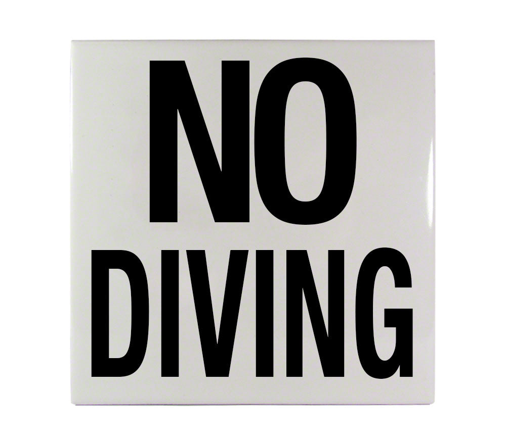 NO DIVING Ceramic Pool Depth Marker Tile - C611501